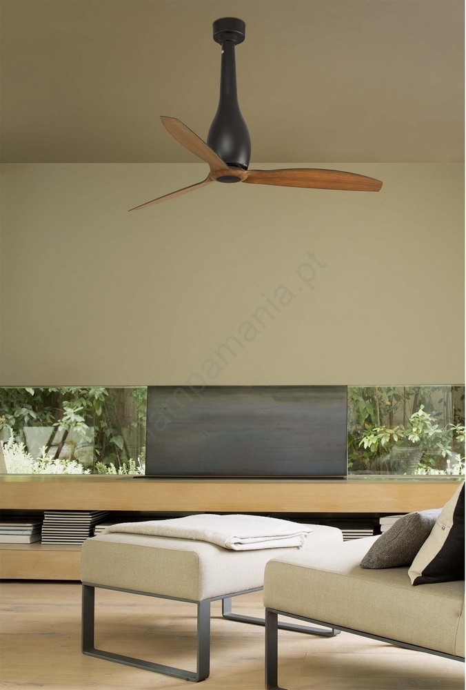 FARO 32004 Ventilador de teto ETERFAN preto/marrom Ø128 cm com DO ...