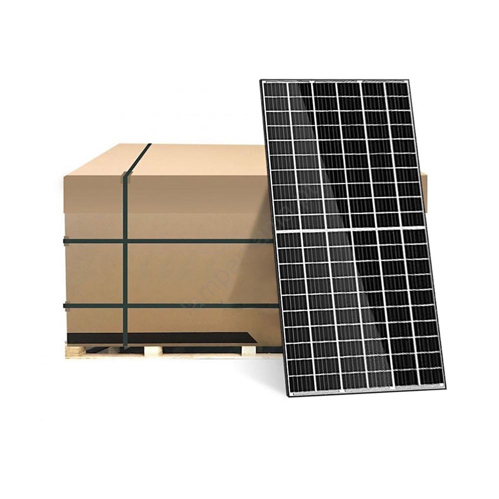 Painel solar fotovoltaico LEAPTON 410Wp armação preta IP68 Half Cut ...